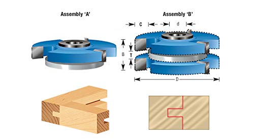 Amana Tool - SC577 Carbide Tipped 3-Wing Tongue & Groove Reversible Stile & Rail 2-13/32 x