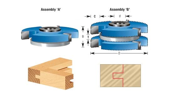 Amana Tool - SC577 Carbide Tipped 3-Wing Tongue & Groove Reversible Stile & Rail 2-13/32 x