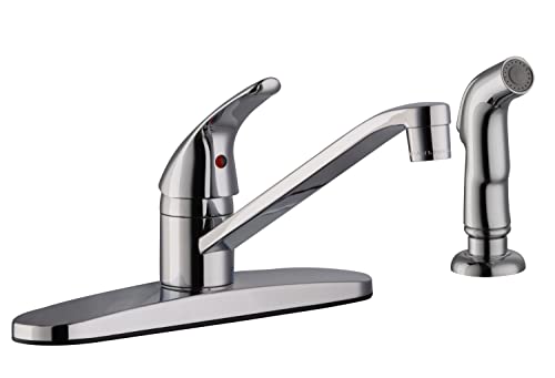 Design House 584037 Middleton Single Handle Kitchen Faucet with Side Sprayer, Polished Chrome