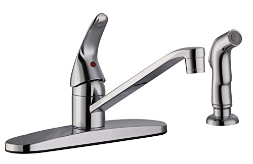 Design House 584037 Middleton Single Handle Kitchen Faucet with Side Sprayer, Polished Chrome