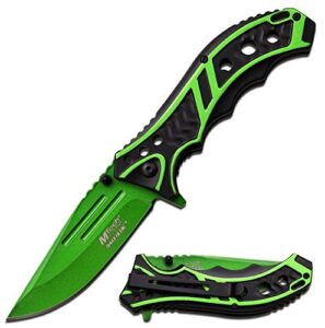 mtech usa mtech ballistic lifestream spring assist knife - green