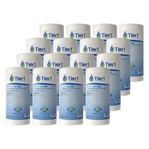 tier1 5 micron 10 inch x 4.5 inch | 16-pack spun wound polypropylene whole house sediment water filter replacement cartridge | compatible with pentek dgd-5005, 155357-43, wdgd-5005, home water filter