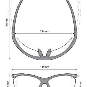 voltX 'Constructor' SAFETY READERS (CLEAR +1.5 Dioptre) Full Lens Reading Safety Glasses ANSI Z87.1+ & CE EN166F, Wraparound Style - Includes Safety Cord with headstop - UV400 anti fog coated lens