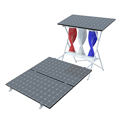 My SolarMill A 1 KW Wind & Solar Hybrid | Home or Commercial Renewable Power System Kit (red white and blue)