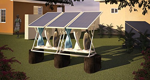 My SolarMill A 1 KW Wind & Solar Hybrid | Home or Commercial Renewable Power System Kit (red white and blue)