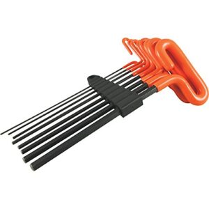 dynamic tools 8 piece 9" long t-handle sae hex key set, 5/64" - 3/8"