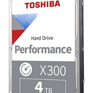 Toshiba X300 4TB Performance & Gaming 3.5-Inch Internal Hard Drive - CMR SATA 6.0 GB/s 7200 RPM 128 MB Cache - HDWE140XZSTA