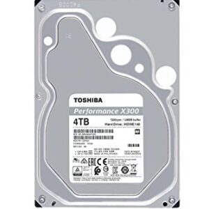 Toshiba X300 4TB Performance & Gaming 3.5-Inch Internal Hard Drive - CMR SATA 6.0 GB/s 7200 RPM 128 MB Cache - HDWE140XZSTA