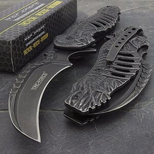 tac-force spring assisted open skull skeleton claw folding blade pocket knife (original version)