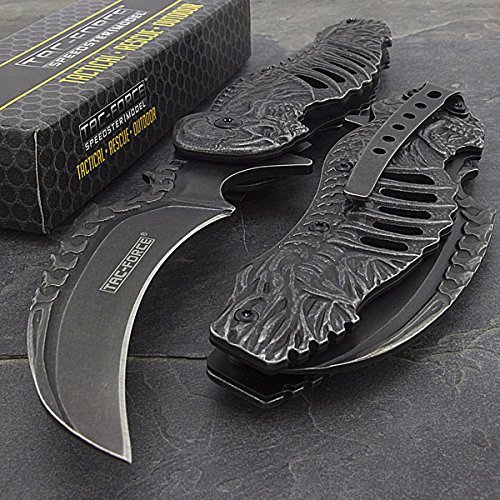 Tac-force Spring Assisted Open Skull Skeleton Claw Folding Blade Pocket Knife (Original Version)