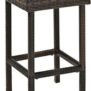 Crosley Furniture Palm Harbor Outdoor Wicker 24-inch Stools - Brown (Set of 2)