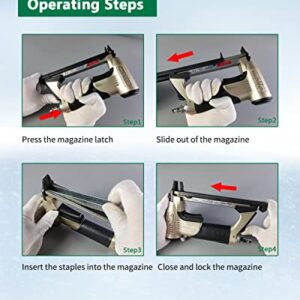 meite MT8016 Pneumatic Upholstery Stapler 21 Gauge 1/2" Crown 1/4" to 5/8" Length Industrial Fine Wire Stapler