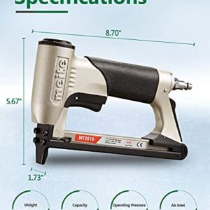 meite MT8016 Pneumatic Upholstery Stapler 21 Gauge 1/2" Crown 1/4" to 5/8" Length Industrial Fine Wire Stapler