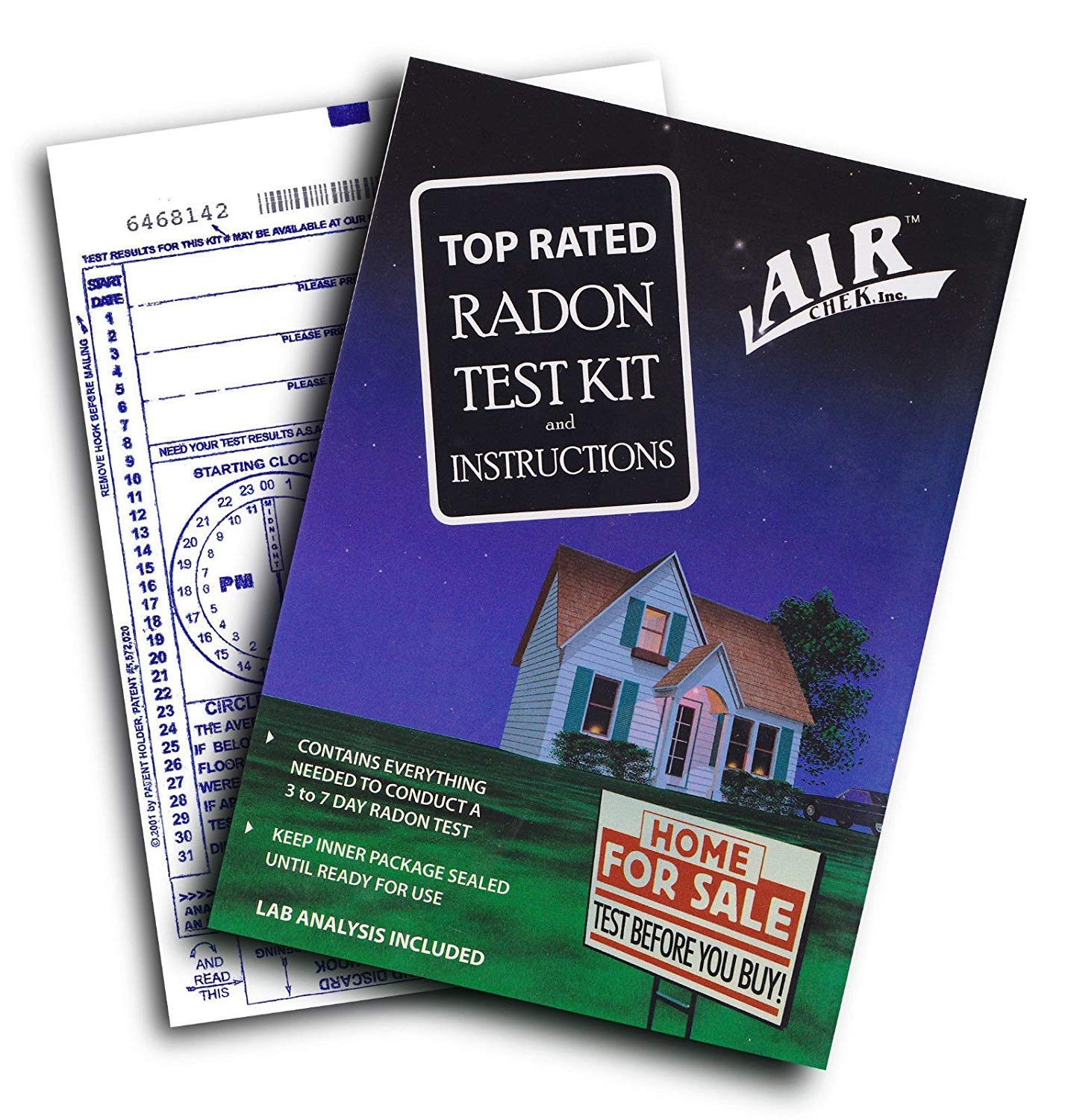 AirChek 43237-2 3 to 7 Day Charcoal Radon Test Kit