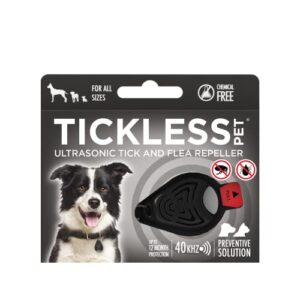 tickless classic pet – ultrasonic, natural, chemical-free tick and flea repeller - black