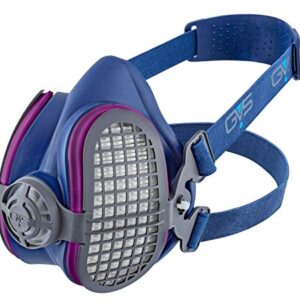 GVS Elipse P100 Dust Half Mask Respirator with replaceable and reusable filters included, Blue