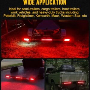 Partsam 1PC Red 15" 11 LED Light Bar Stop Turn Tail 3rd Brake Light Truck Trailer Identification ID Bar Waterproof DOT Compliant