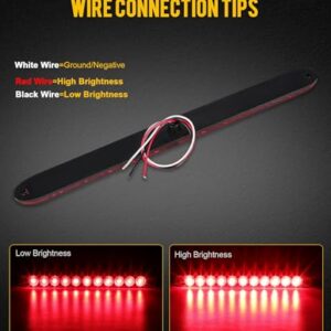 Partsam 1PC Red 15" 11 LED Light Bar Stop Turn Tail 3rd Brake Light Truck Trailer Identification ID Bar Waterproof DOT Compliant