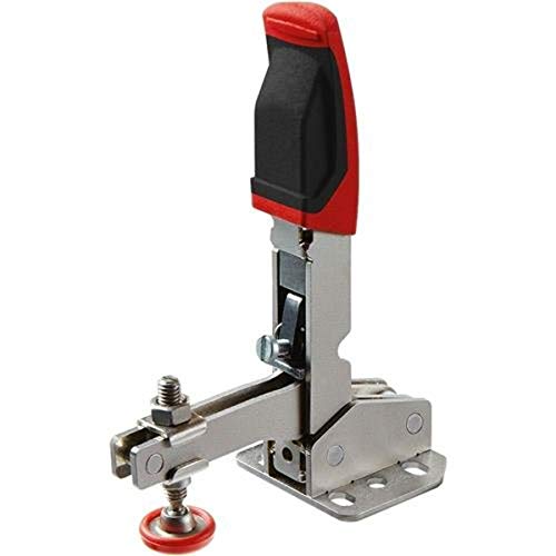 BESSEY STC-VH20 Vertical Auto-Adjust Toggle Face Mount Nickel Plated Clamp Vertical Flange, Silver