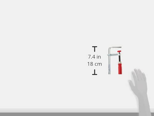 BESSEY GTR12 All Steel Table Clamp with 4 11/16 Capacity x 2 5/16 Throat Depth & 400 lb Clamping Force, Red/Silver