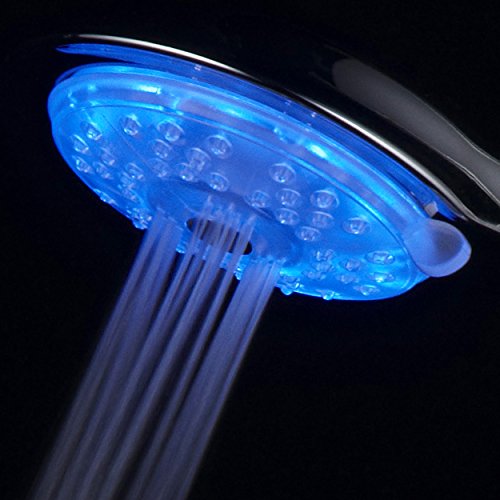 Luminex by PowerSpa 7-Color 4-Setting LED Handheld Shower Head with Air Jet LED Turbo Pressure-Boost Nozzle Technology. 7 vibrant LED colors change automatically every few seconds