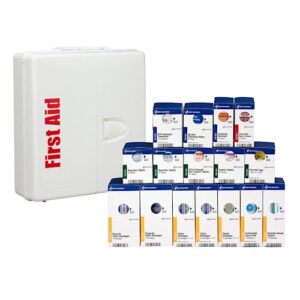 First Aid Only 1000-FAE-0103 50-Person SmartCompliance OSHA First Aid Kit for Businesses, Large Plastic First Aid Cabinet with Medications, 245 Pieces