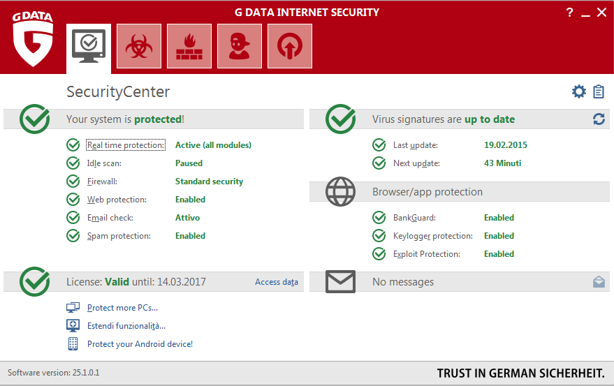 G DATA Internet Security 2015 | Download | Windows | 1 PC | 1 Year