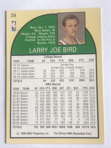 Larry Bird (Basketball Card) 1990-91 NBA Hoops - [Base] #39