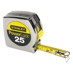 powerlock ii power return rule, 1 x 25ft, chrome/yellow"