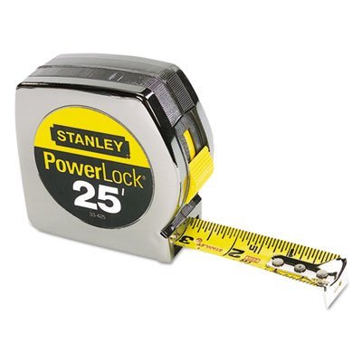 Powerlock II Power Return Rule, 1 x 25ft, Chrome/Yellow"