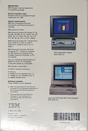 DOS 5.0 Disk Operating System - 3.5-INCH DISKETTES - NOT CD-ROM - 3.5-INCH DISKETTES - NOT CD ROM - IBM PROGRAMMING FAMILY by IBM