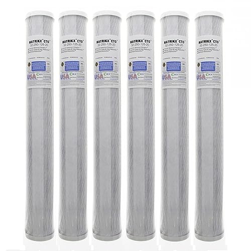 MatrikX KX 32-250-125-20 CTO2-20 5 Micron Whole House Carbon Filter 6 Pack