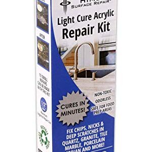 Clear - Quartz Countertop Repair Kit - Granite Repair Kit - Chip Repair Kit for Quartz, Granite, Marble, Corian, Porcelain, Acrylic, Edge Chips, Cracks - Quartz Chip Repair Kit - HIMG Surface Repair