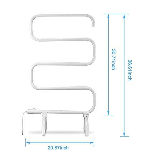 Homeleader Towel Warmer and Drying Rack, Heated Towel Rack, Wall Mount & Free Standing Towel Heater for Bathroom, 120W