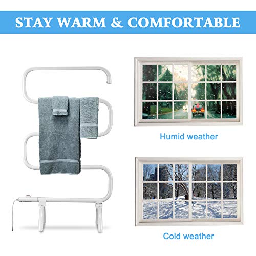 Homeleader Towel Warmer and Drying Rack, Heated Towel Rack, Wall Mount & Free Standing Towel Heater for Bathroom, 120W