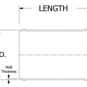 HPS AJ400-325 6061 T6 Aluminum Joiner Tubing with Bead Roll, 16 Gauge, 4" Length, 3.25" OD, 0.065" Wall Thickness