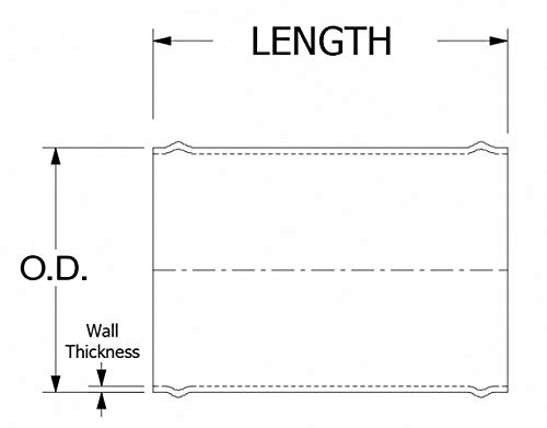 HPS AJ400-325 6061 T6 Aluminum Joiner Tubing with Bead Roll, 16 Gauge, 4" Length, 3.25" OD, 0.065" Wall Thickness