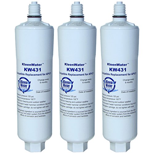 KleenWater KW431 Replacement Water Filter Compatible With Aqua-Pure AP431 - AP430SS, Set of 3