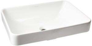 kohler 5373-0 vox rectangle vessel bathroom sink, vitreous china , 22-5/8" w x 16-1/8"l, white