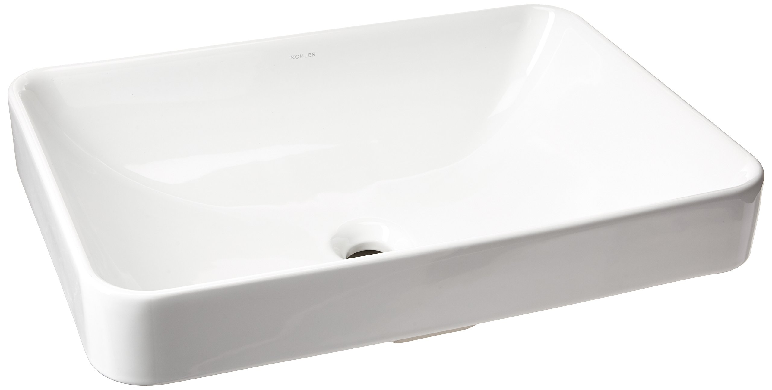 KOHLER 5373-0 Vox Rectangle Vessel Bathroom Sink, Vitreous China , 22-5/8" W X 16-1/8"L, White