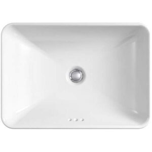 KOHLER 5373-0 Vox Rectangle Vessel Bathroom Sink, Vitreous China , 22-5/8" W X 16-1/8"L, White