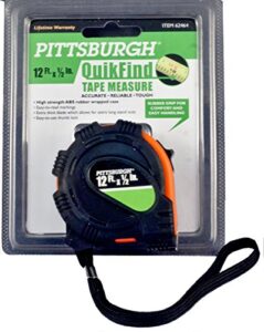 pittsburgh quikfind 12 ft. x ½ in. tape measure