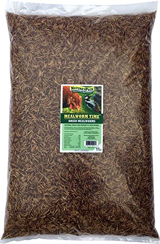 NaturesPeck® Dried Mealworms (11-22-44 lbs) Non-GMO High Protein Treats for Chickens & Wild Birds