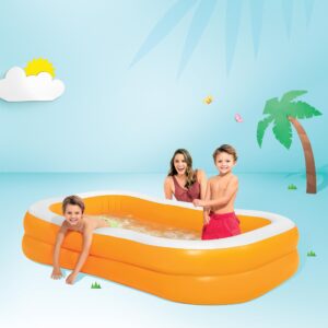 INTEX 57181EP Swim Center Inflatable Family Pool: 159 Gallon Capacity – 90" x 60" x 19" – Color May Vary