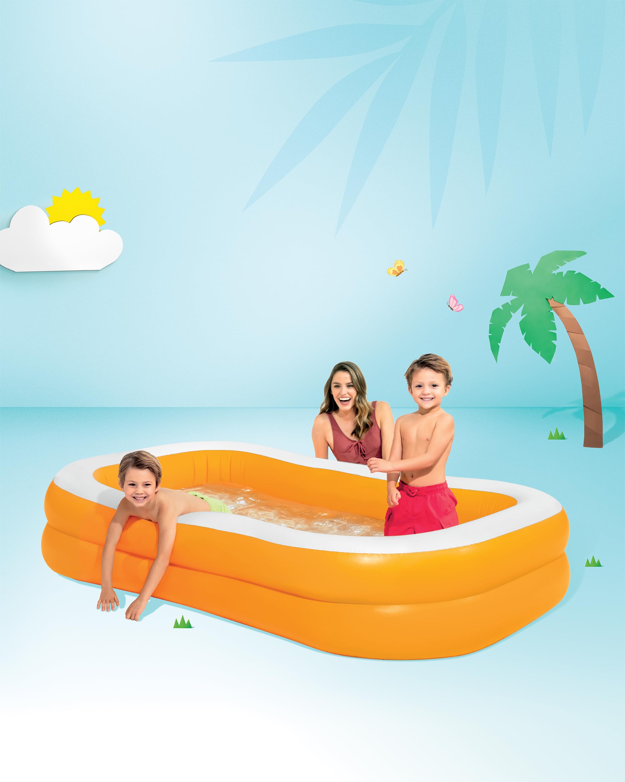 INTEX 57181EP Swim Center Inflatable Family Pool: 159 Gallon Capacity – 90" x 60" x 19" – Color May Vary