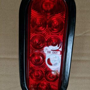 PPI (2) Red Trailer Truck LED Sealed RED 6" Oval Stop/Turn/Tail Light Marine Waterproof Including 3-pin water tight plug DOT SAE with wires and Grommet