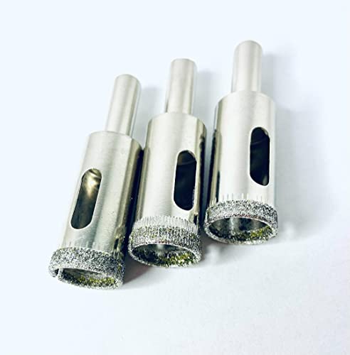 DrillGlass 5/8" Diamond Core Drill Bit (3 Pack) for Glass and Tile | Free Beginner's Drilling Guide (58DHS-3)