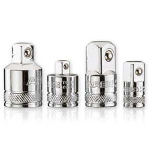 ARES 70007-4-Piece Socket Adapter and Reducer Set - 1/4-Inch, 3/8-Inch, & 1/2-Inch Ratchet/Socket Set Extension/Conversion Kit - Premium Chrome Vanadium Steel with Mirror Finish