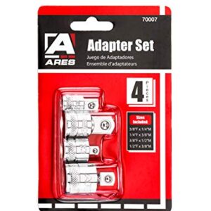 ARES 70007-4-Piece Socket Adapter and Reducer Set - 1/4-Inch, 3/8-Inch, & 1/2-Inch Ratchet/Socket Set Extension/Conversion Kit - Premium Chrome Vanadium Steel with Mirror Finish