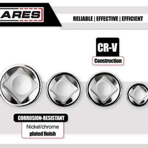 ARES 70007-4-Piece Socket Adapter and Reducer Set - 1/4-Inch, 3/8-Inch, & 1/2-Inch Ratchet/Socket Set Extension/Conversion Kit - Premium Chrome Vanadium Steel with Mirror Finish